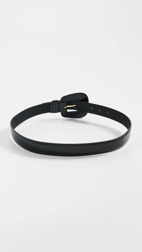 Veronica Beard Crinkle Leather Elsy Belt - Black