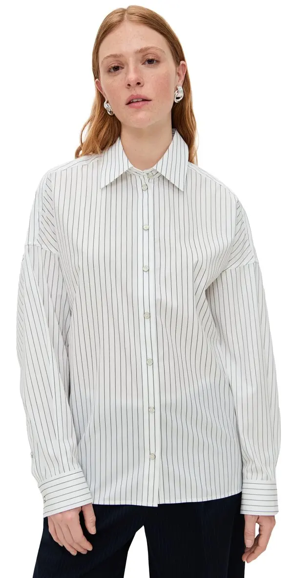 Helmut Lang Placket Cinch Striped Shirt