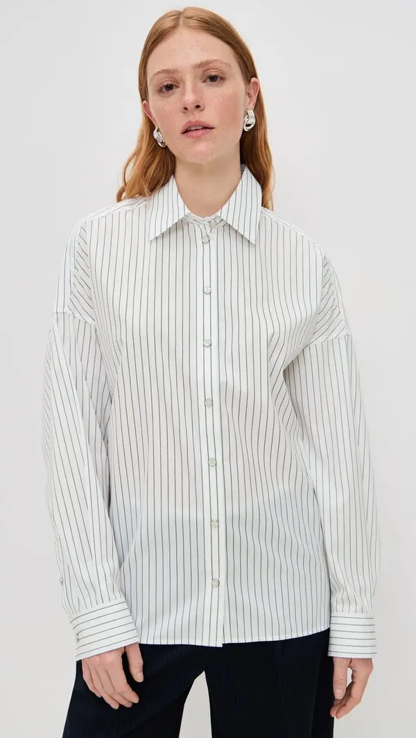 Helmut Lang Placket Cinch Striped Shirt