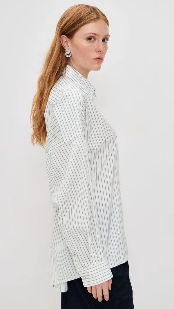 Helmut Lang Placket Cinch Striped Shirt