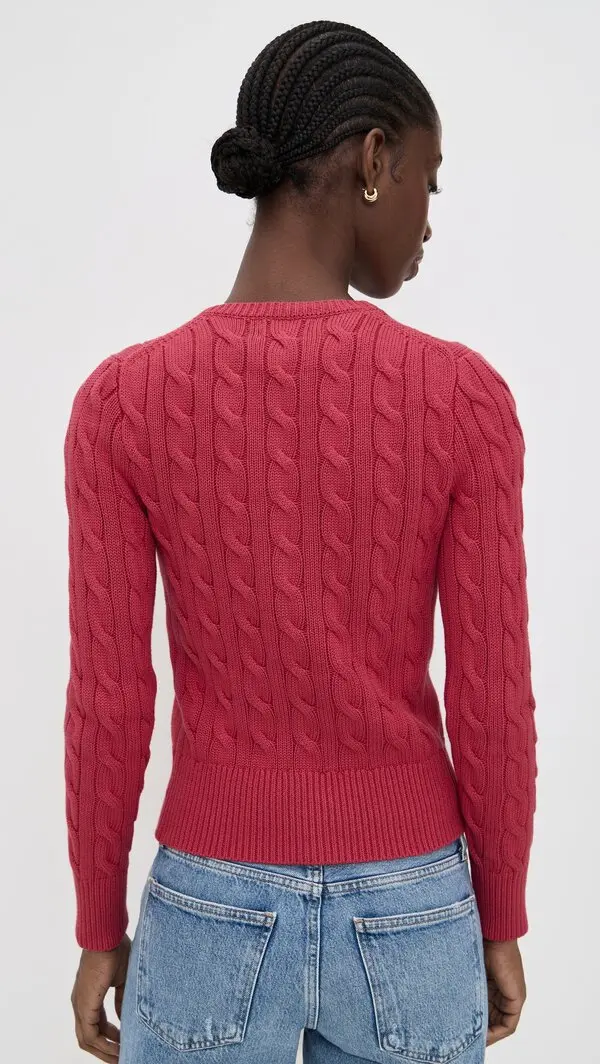 Polo Ralph Lauren Cotton Cable Knit Long Sleeve Cardigan - Nantucket Red