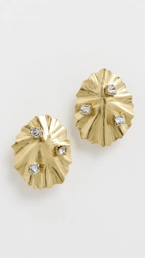 Ulla Johnson Embellished Shell Stud Earrings