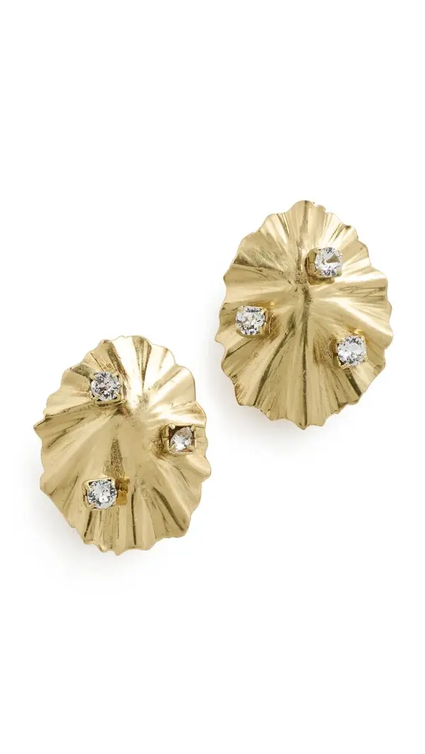 Ulla Johnson Embellished Shell Stud Earrings