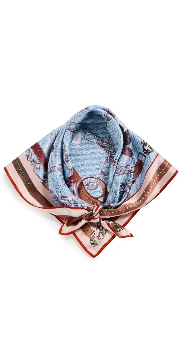 Acne Studios Vasco Teddy Silk Scarf - Denim Blue