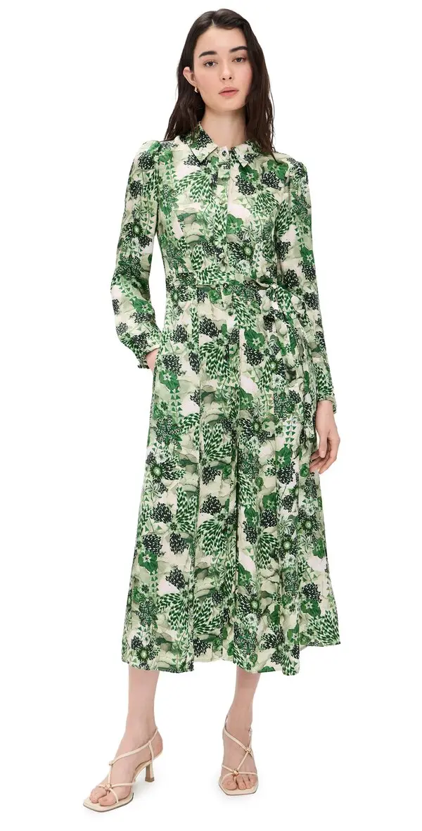 Saloni Vanessa B Floral Print Midi Dress
