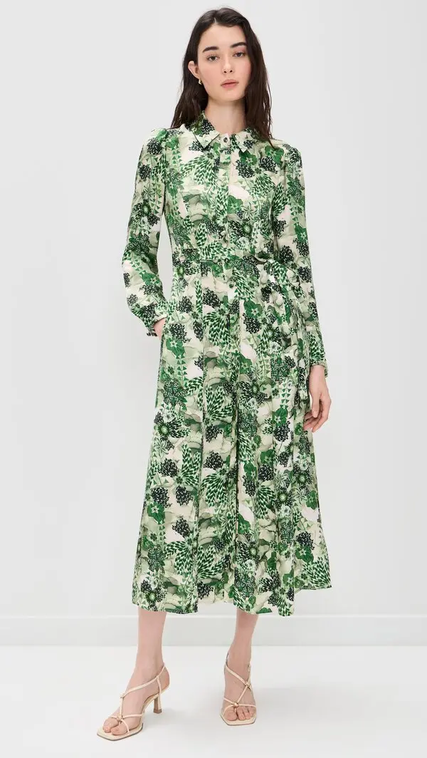 Saloni Vanessa B Floral Print Midi Dress