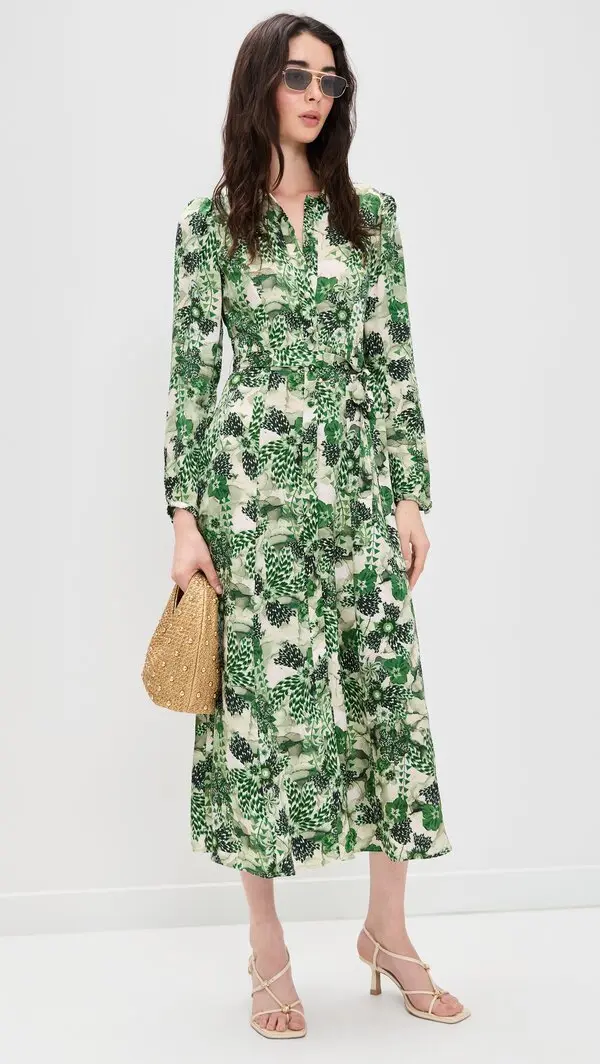 Saloni Vanessa B Floral Print Midi Dress