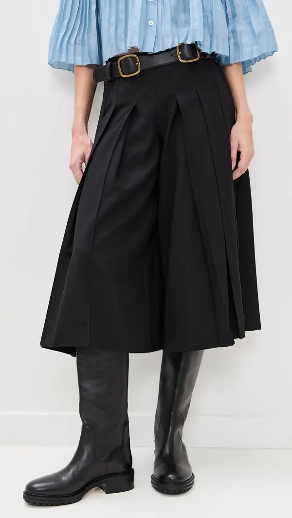 Sea Tropical Wool Belted Culottes
