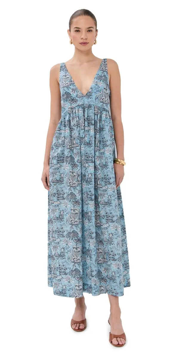 Staud Cyra Toile Print Maxi Dress