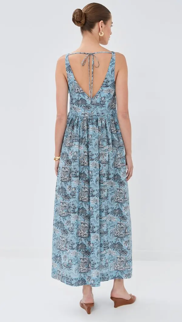 Staud Cyra Toile Print Maxi Dress