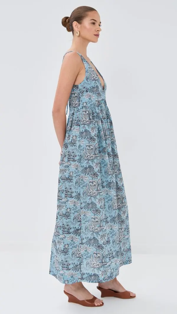 Staud Cyra Toile Print Maxi Dress