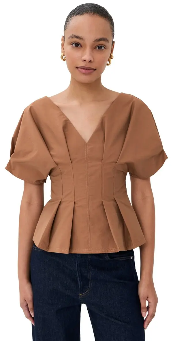 Simkhai Rozen Pleated Top - Chai