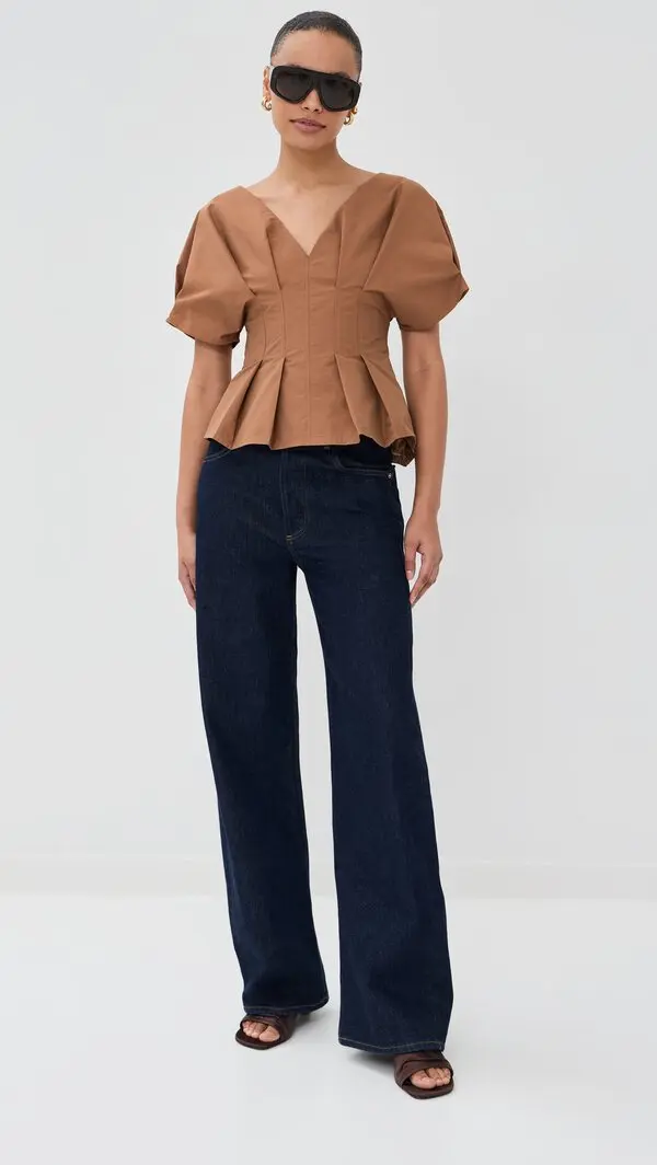 Simkhai Rozen Pleated Top - Chai
