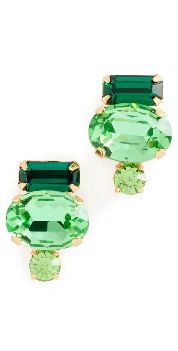 JENNIFER BEHR Cleo Crystal Earrings - Emerald