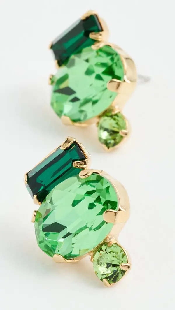 JENNIFER BEHR Cleo Crystal Earrings - Emerald