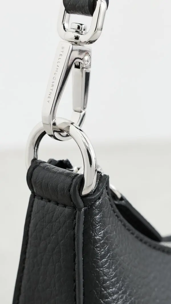 Stella McCartney Embossed Logo Hobo Shoulder Bag - Black