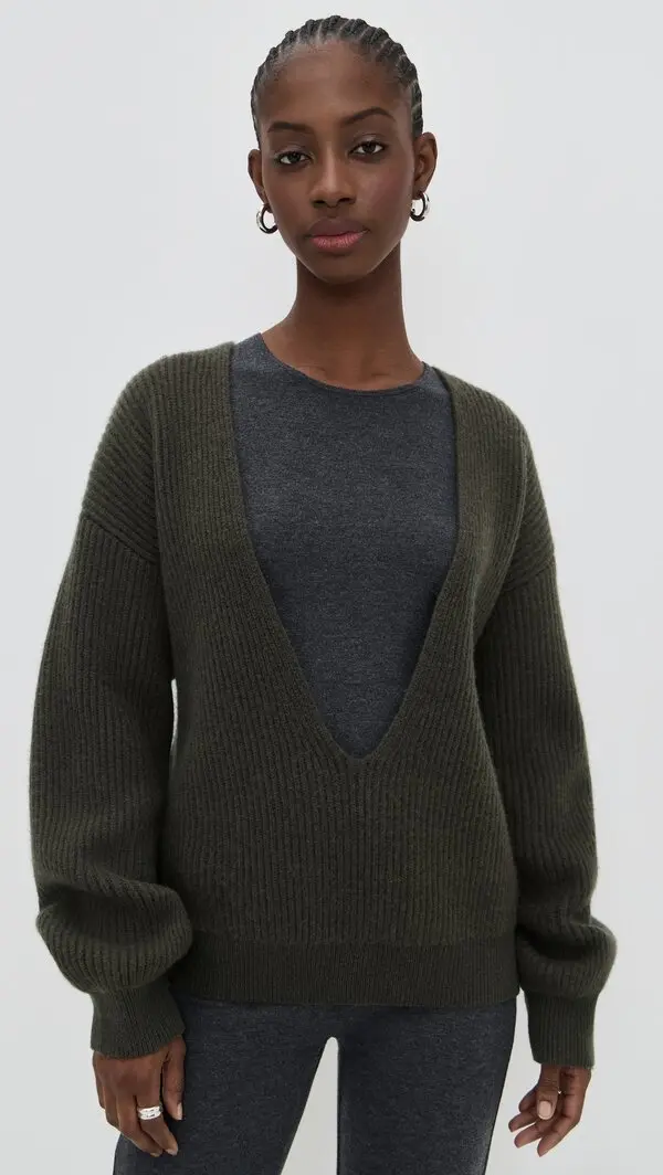 Pixie Market Deep V-neck Wool Sweater