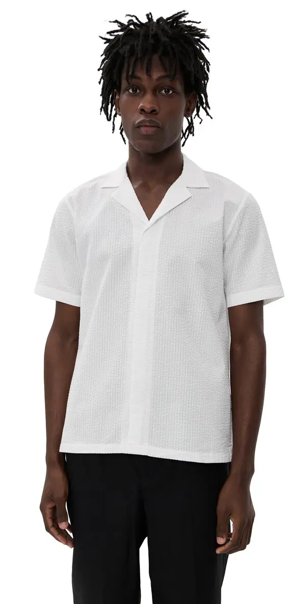 Orlebar Brown Maitan Seersucker Shirt - Thasos Beach