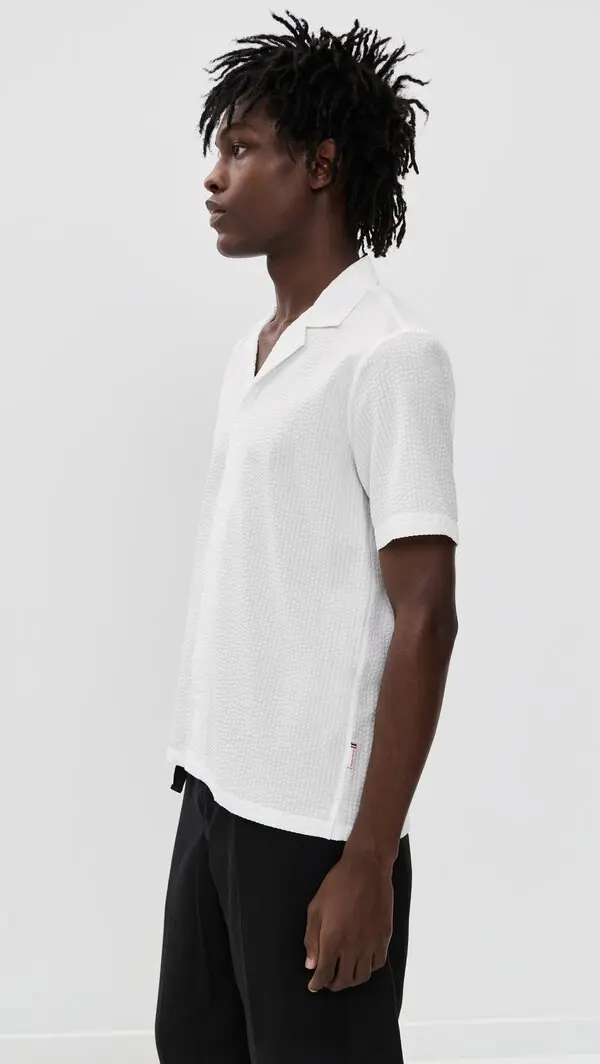 Orlebar Brown Maitan Seersucker Shirt - Thasos Beach