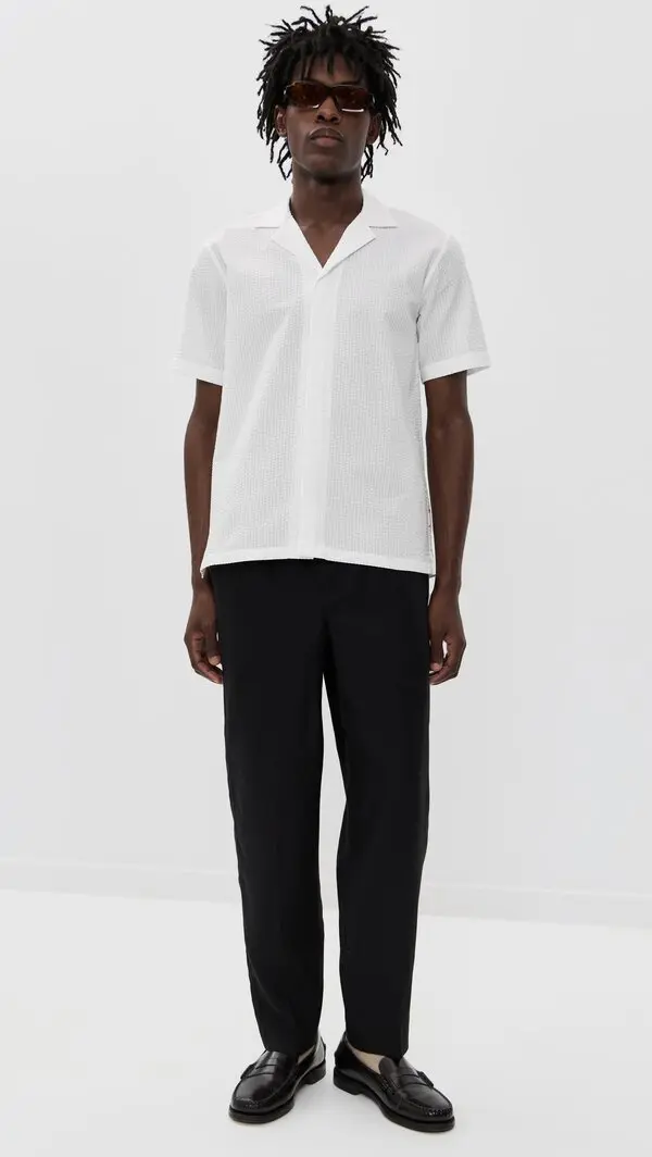 Orlebar Brown Maitan Seersucker Shirt - Thasos Beach