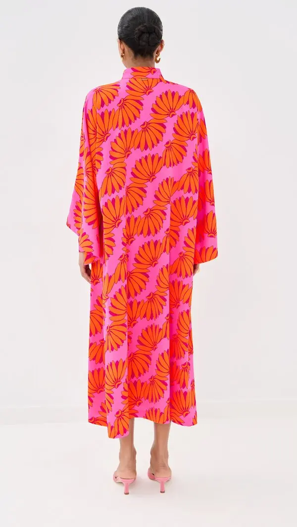 La Vie Style House Tropical Leaf Maxi Caftan