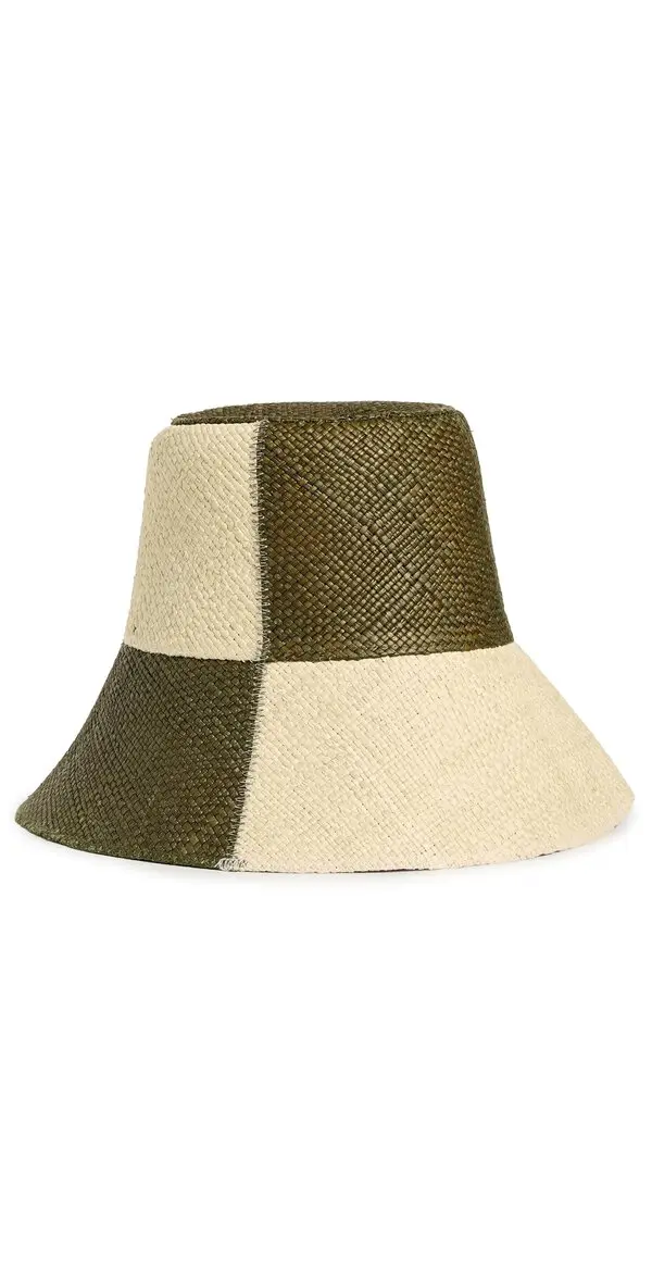 Johanna Ortiz Heaven And Earth Straw Panama Hat - Light Green/ecru