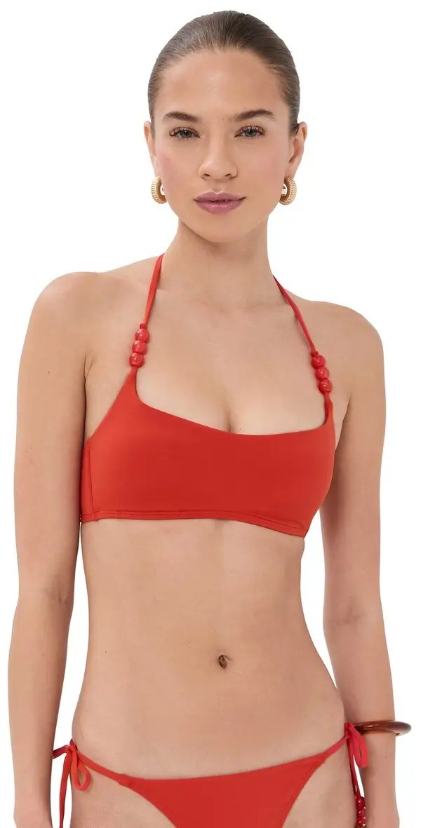Staud Laird Bikini Top - Flame