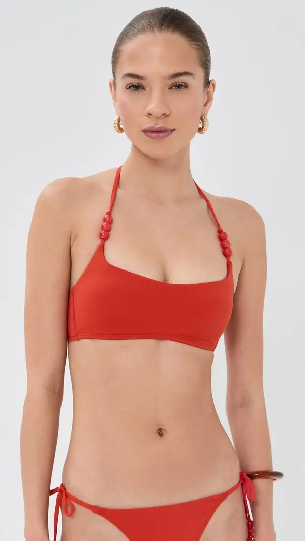 Staud Laird Bikini Top - Flame