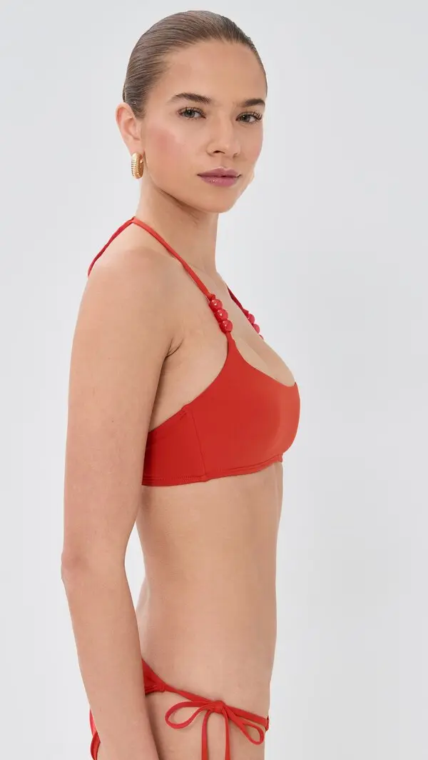 Staud Laird Bikini Top - Flame