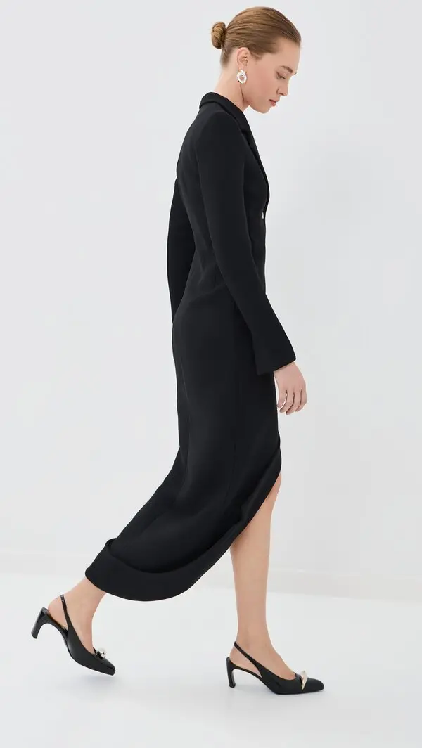A.w.a.k.e. Mode Tailored Shirt Dress With Jacket Collar - Black