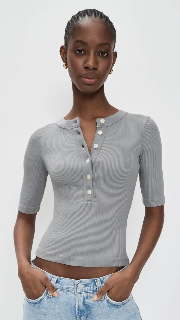 Citizens Of Humanity Nali Short Sleeve Henley Tee
