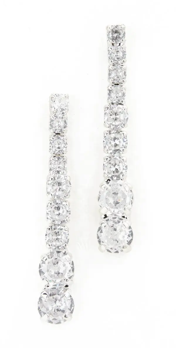 Maison Irem Sadet Crystal Drop Earrings - Silver
