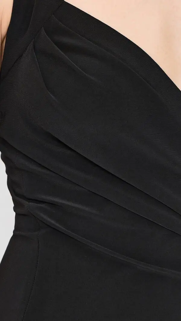 Norma Kamali Halter Sweetheart Side Drape Gown