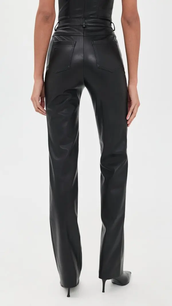 CULTNAKED Faux Leather Straight Leg Trousers - Onyx