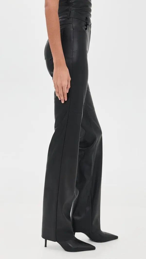 CULTNAKED Faux Leather Straight Leg Trousers - Onyx
