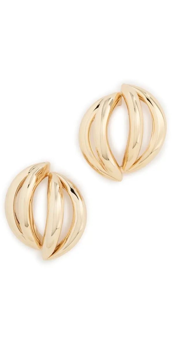 JENNIFER FISHER Interlocking Small Earrings - Yellow Gold