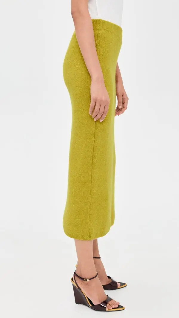 LE BOP Ines Knit Midi Skirt - Chartreuse
