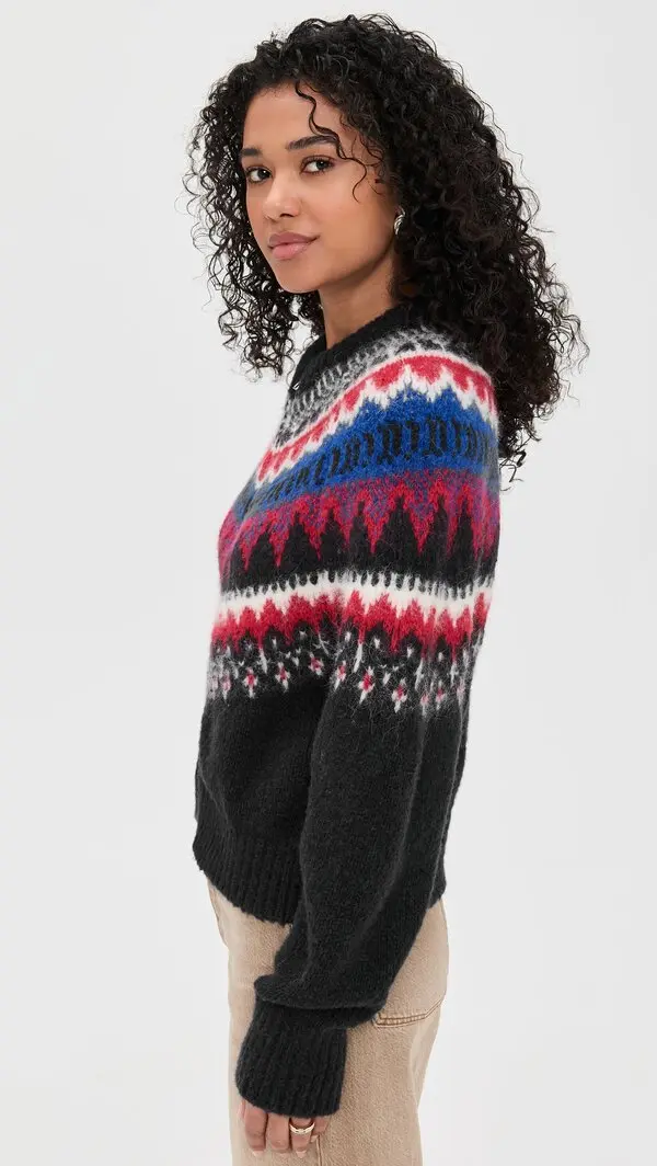 Closed Fair Isle Knit Zip Cardigan