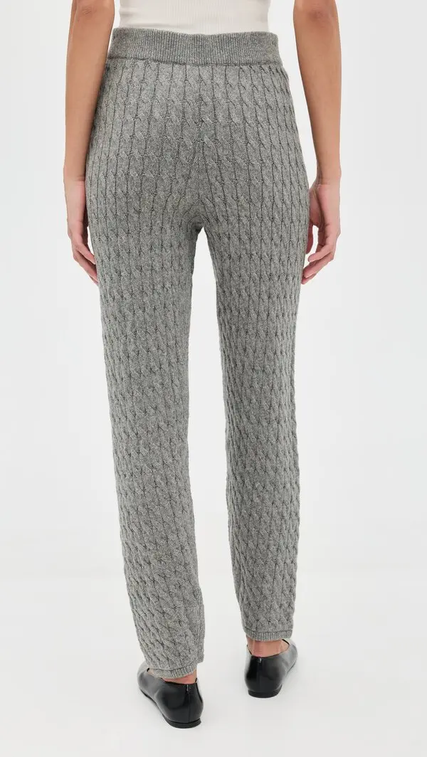 LE BOP Cable Knit Joggers - Heather Grey