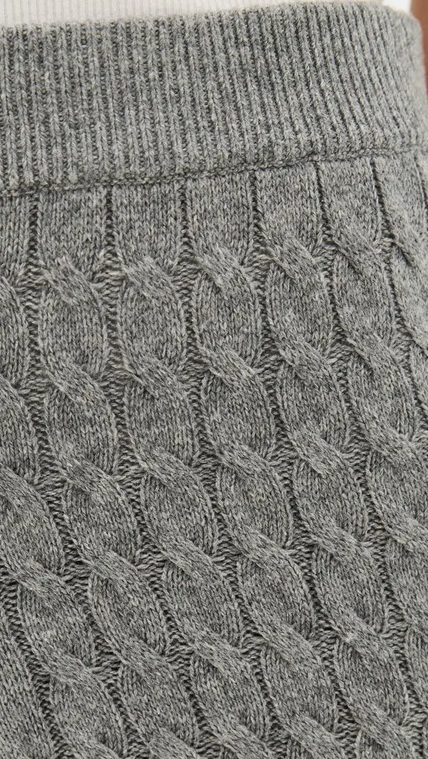 LE BOP Cable Knit Joggers - Heather Grey