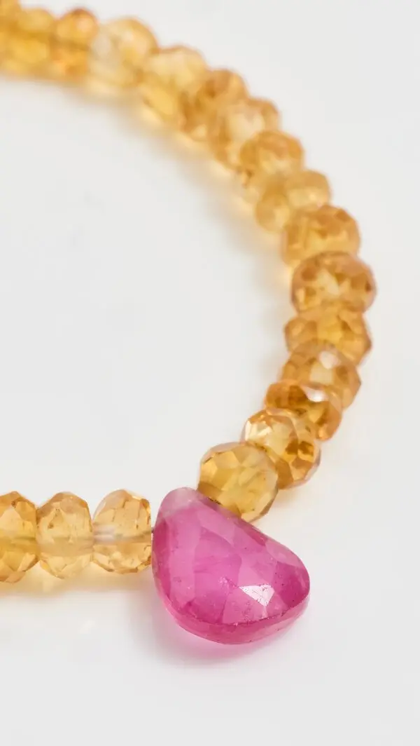Jia Jia Citrine And Ruby Teardrop Necklace