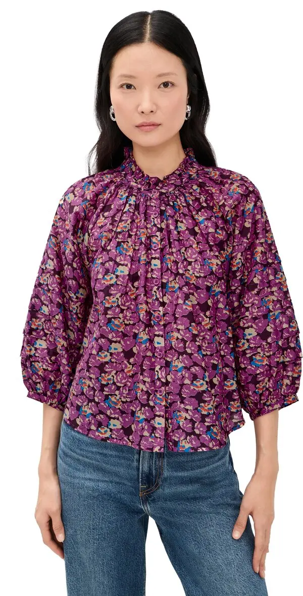 APIECE APART Trini Floral Print Top