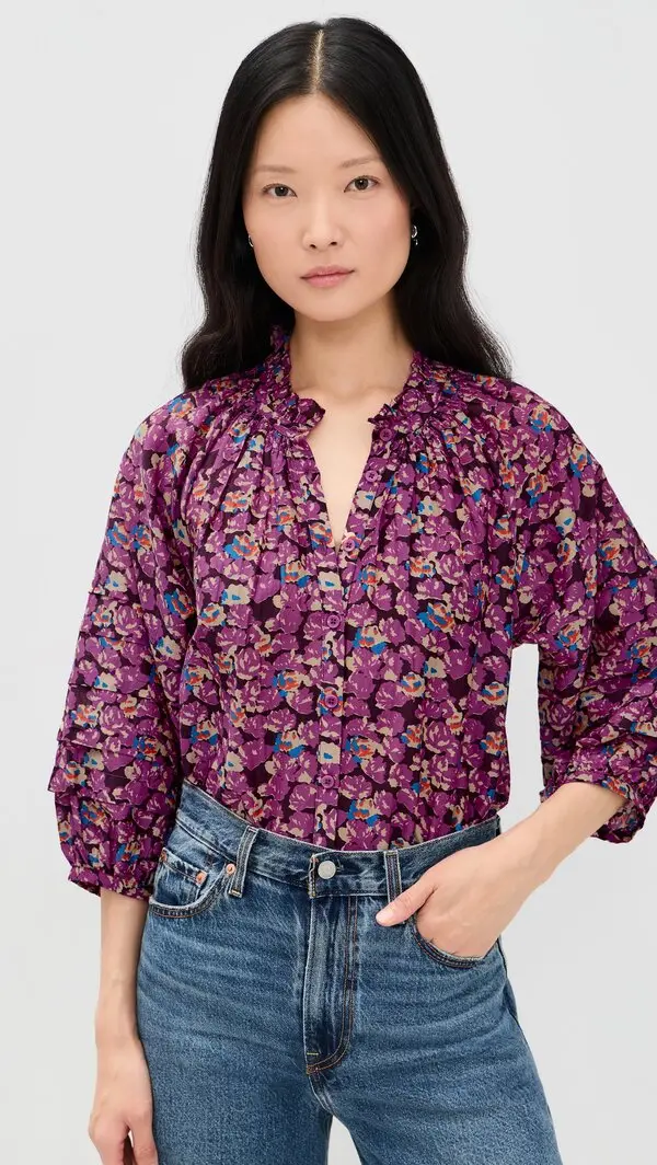 APIECE APART Trini Floral Print Top