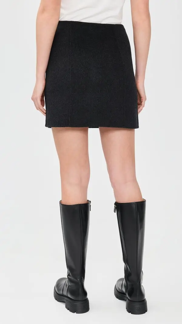 ALEX MILL Doubleface Wool Miniskirt - Charcoal