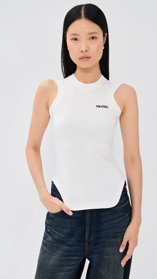 Attico Embroidered Logo Tank Top