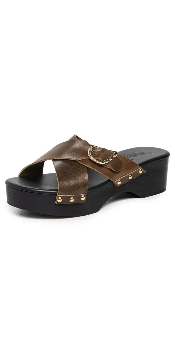 ANCIENT GREEK SANDALS Marilisa Sabot Sandals - Khaki