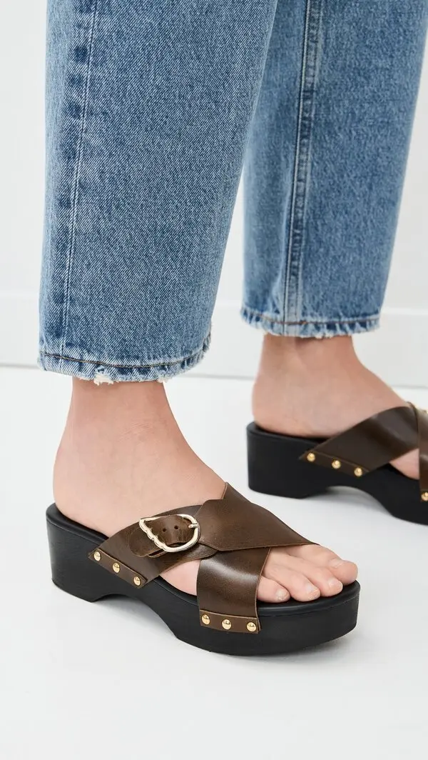ANCIENT GREEK SANDALS Marilisa Sabot Sandals - Khaki