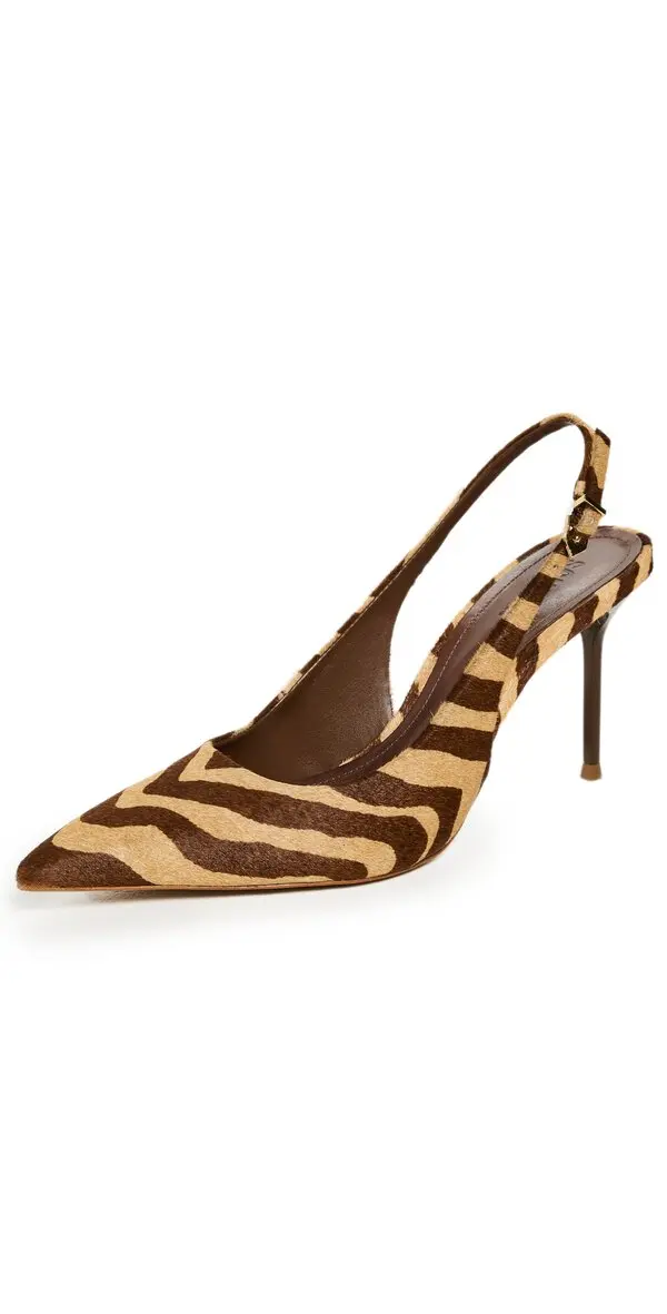 Schutz Paola Zebra Print Heels - Natural