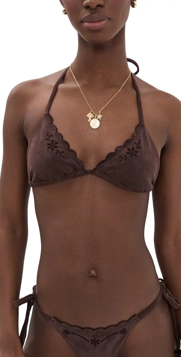 Frankies Bikinis Nick Suede Bikini Top - Desert Suede