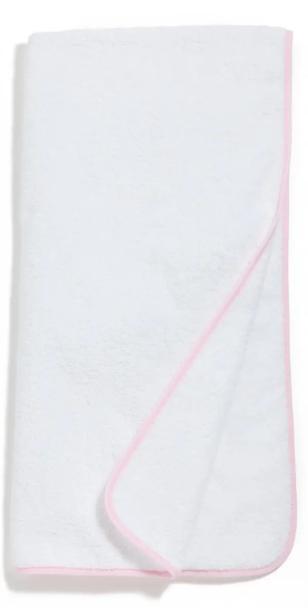 WEEZIE Signature Bath Towel - Ballet Pink On White